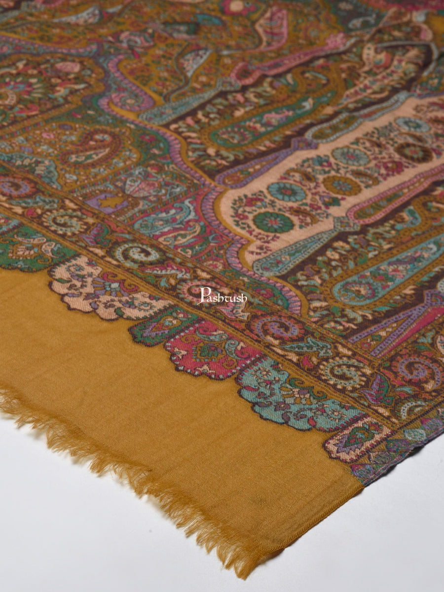 Pashtush Women 100% Pure Wool, With Woolmark Certificate, Woven Kalamk ...
