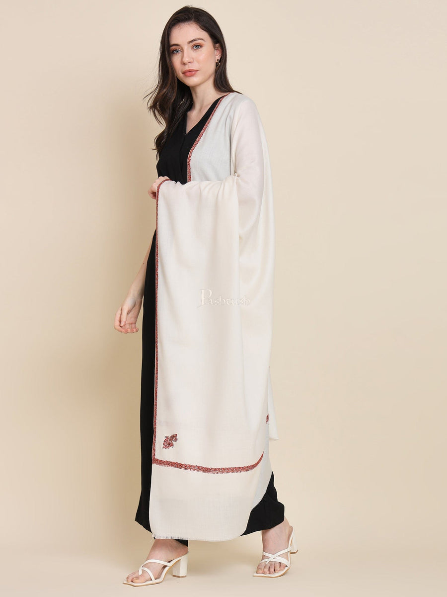 Pashtush Womens Fine Wool Shawl, Kashmiri Hand Embroidered Kingri Desi ...
