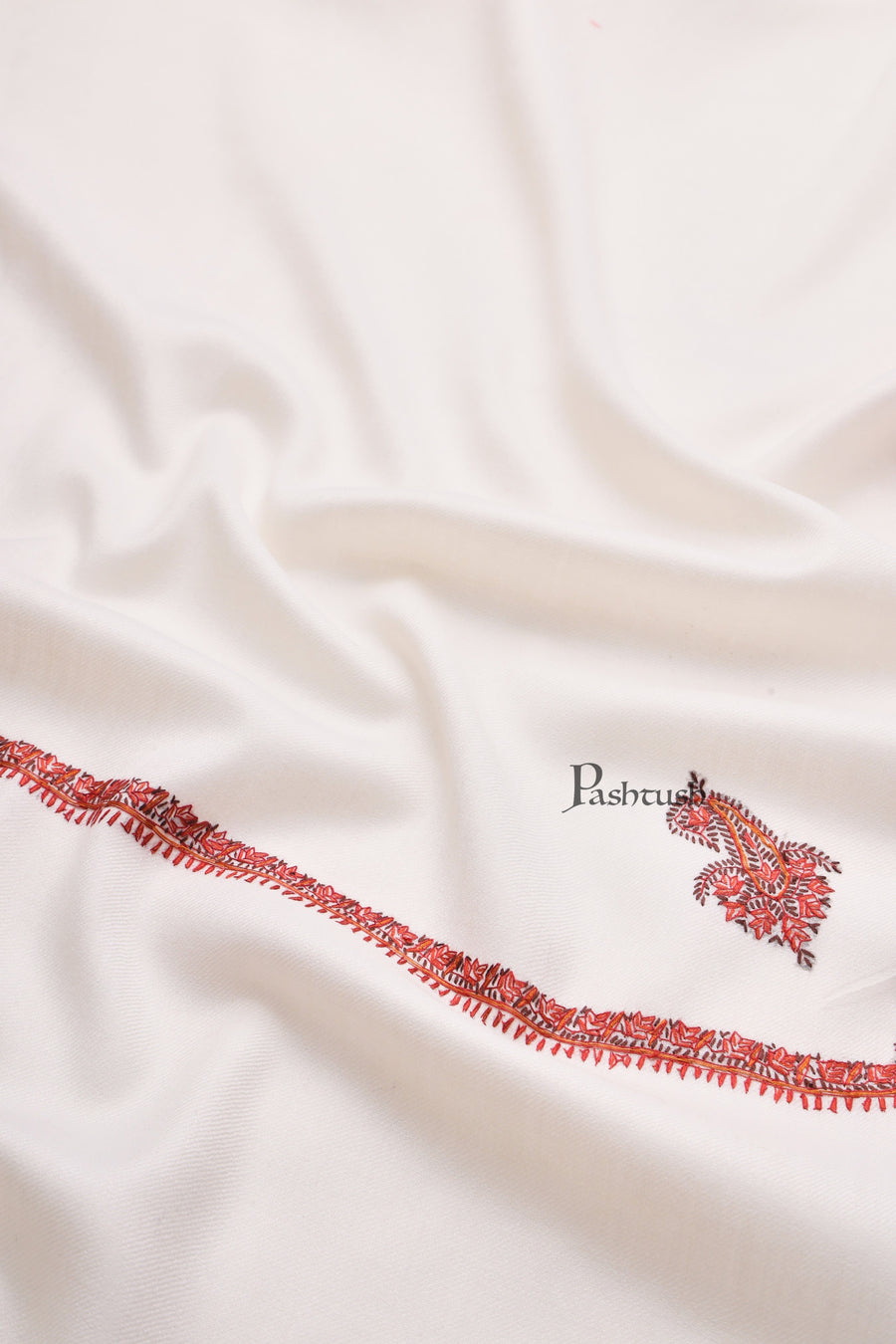 Pashtush Womens Fine Wool Shawl, Kashmiri Hand Embroidered Kingri Desi ...