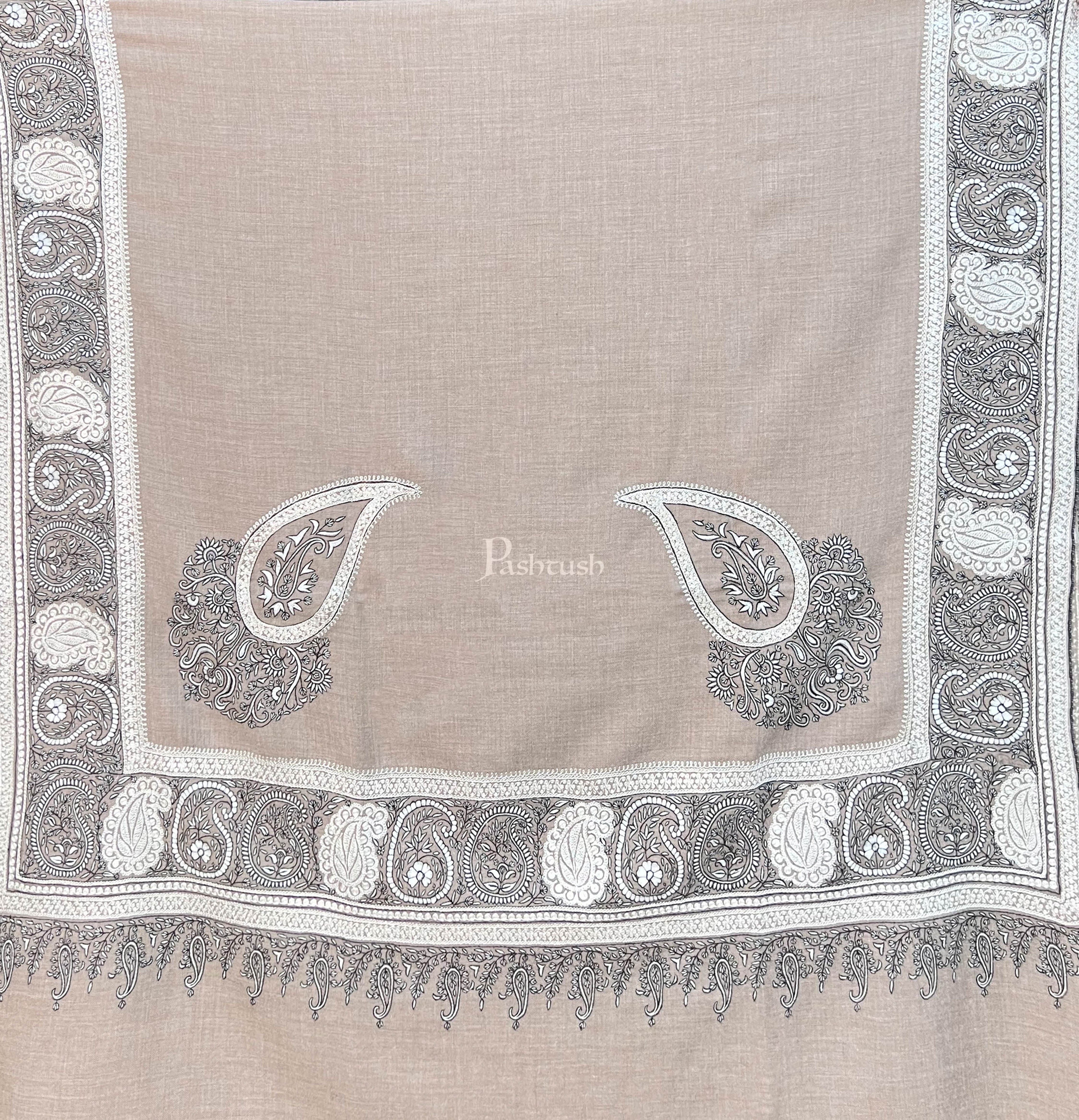Pashtush Womens Pashmina Shawl, Chaandi Taar Daur with Real Silver Emb ...