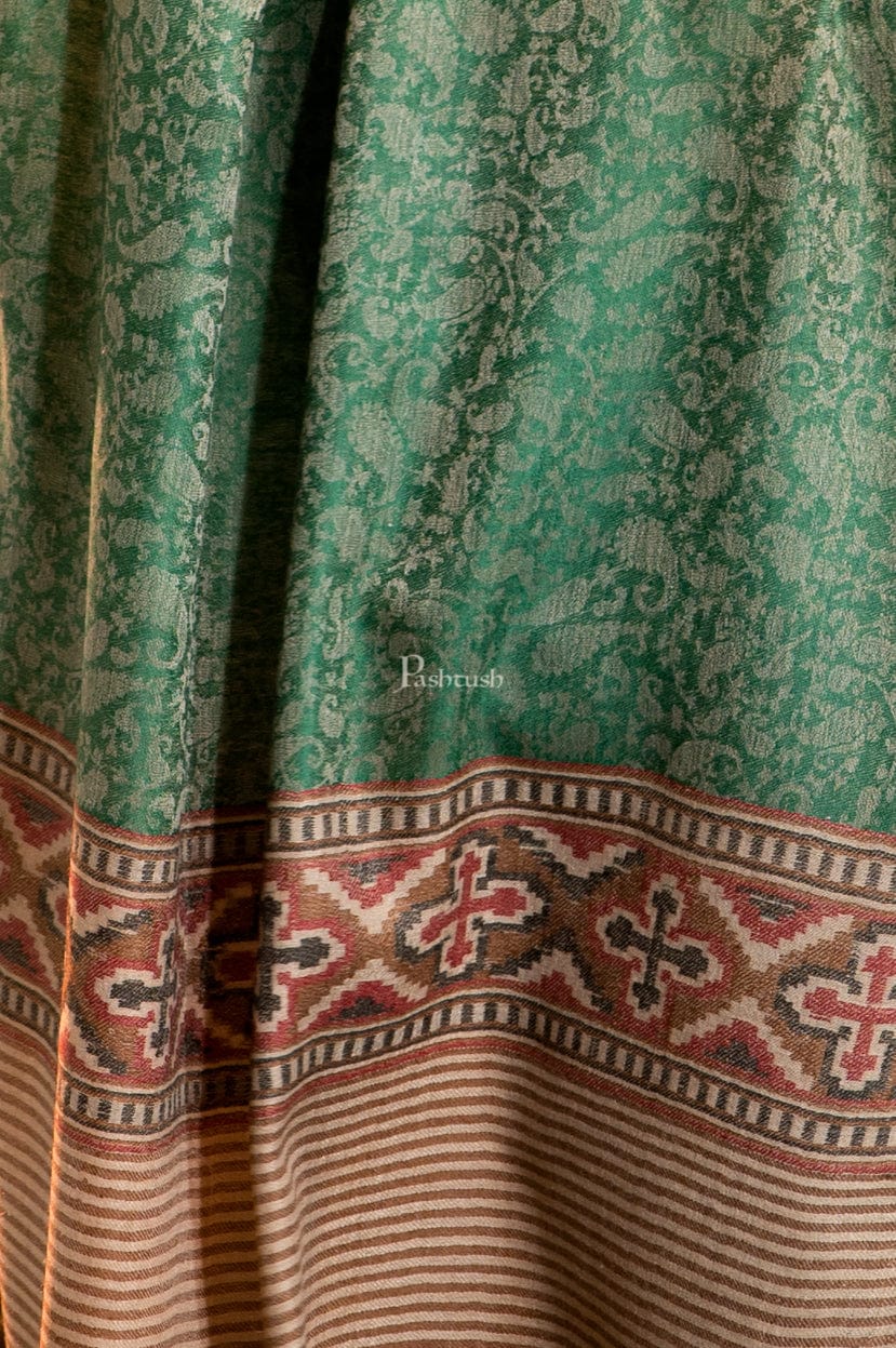 Pashtush Womens Shawl, Fine Wool, Aztec Weave, Soft light weight, Emer ...