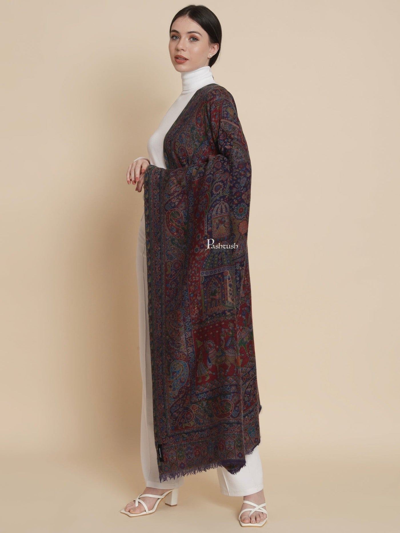 Pashtush Womens Womens, 100% Pure Wool With Woolmark Certificate, Darb ...