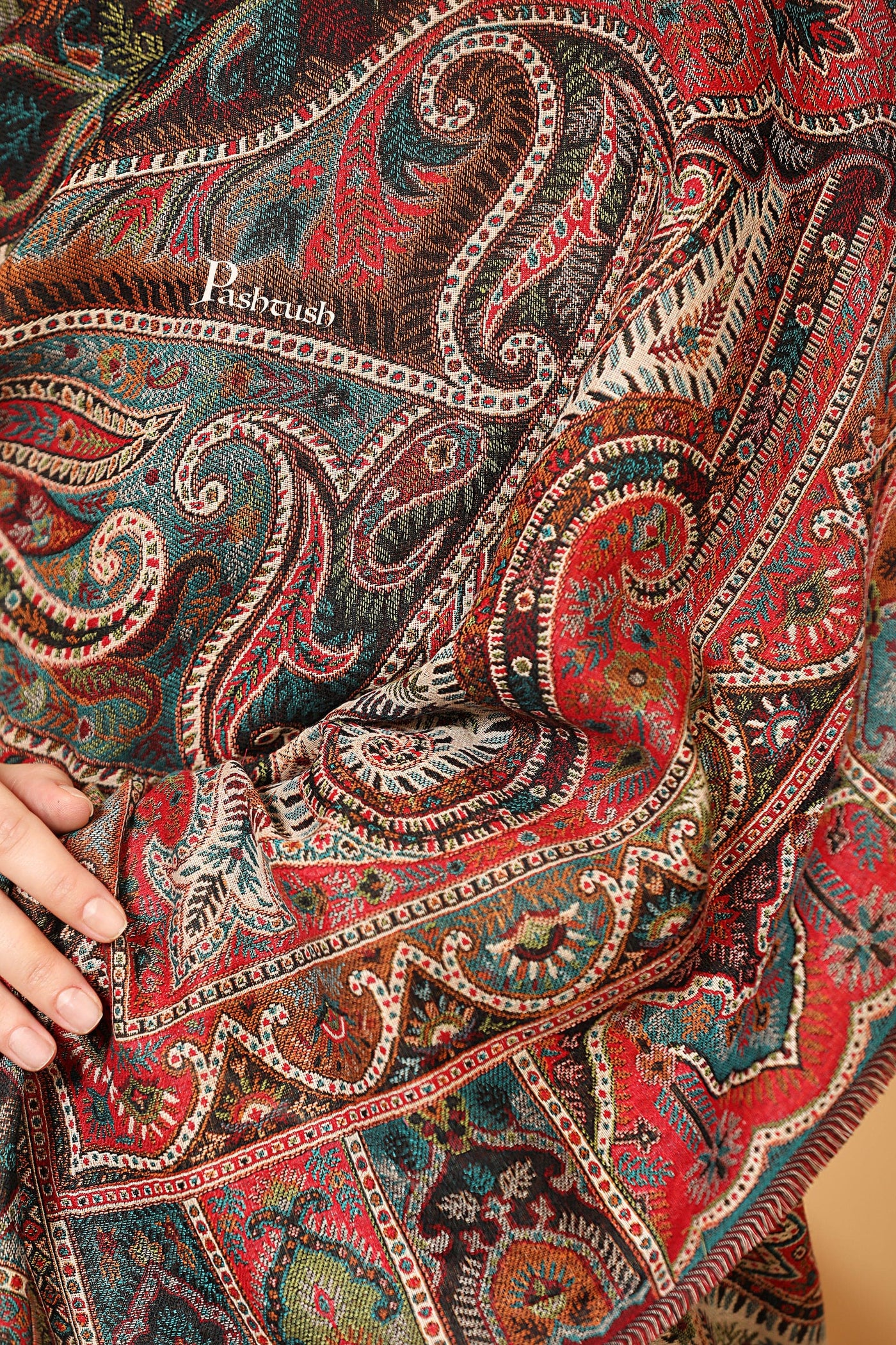 Pashtush womens Faux Pashmina shawl, Antique Rich Garden Aesthetic des ...